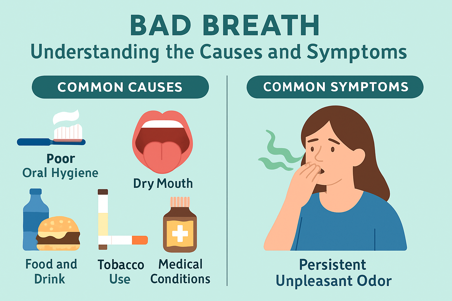 Bad Breath Causes, Symptoms, Treatment & Prevention
